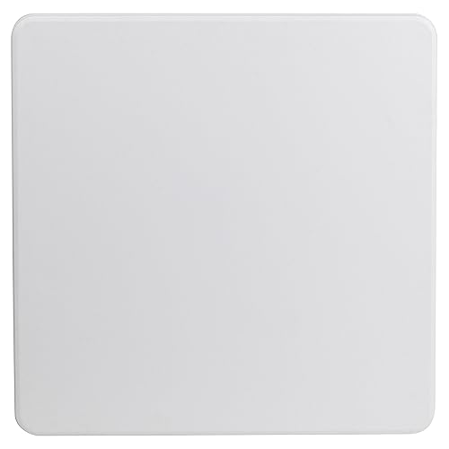 Flash Furniture Elon 2.85-Foot Square Granite White Plastic Folding Table | Waterproof | Impact and Stain Resistant