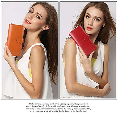FFpaw Women Wristlet Wallet Large Capacity RFID Blocking PU Leather Clutch Wallet Travel Zipper Purse for Girls