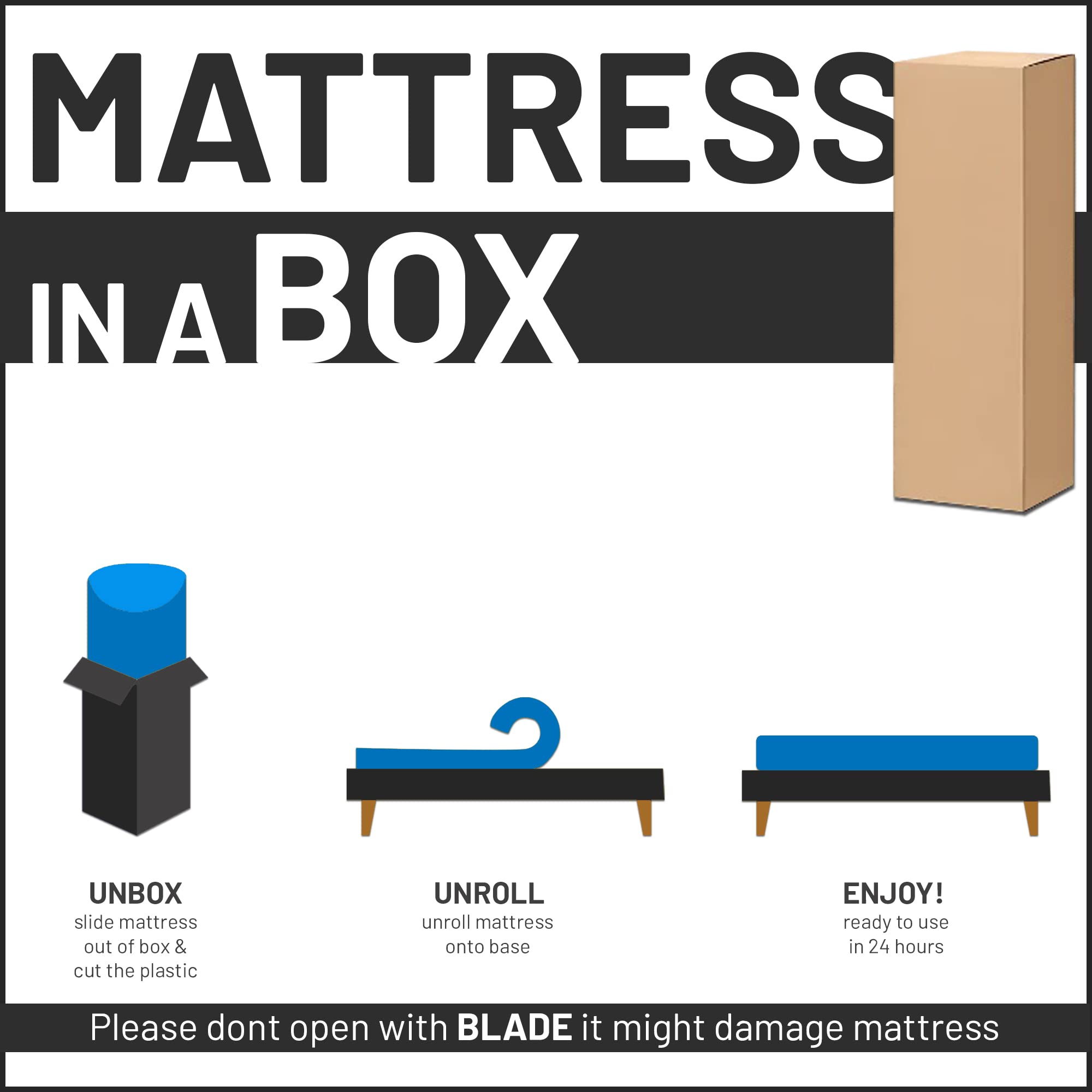 Mayton Full 12 Inch Ultra Plush Breathable Hybrid Mattress in a Box with Cooling Extra Soft EuroTop for Back Support & Black 5" Platform Bed Frame, Mink