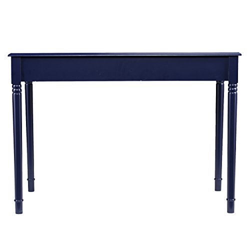 Navy Writing Desk - Open Desktop w/ 2 Drawers - Elegant Design w/ Royal Blue Finish