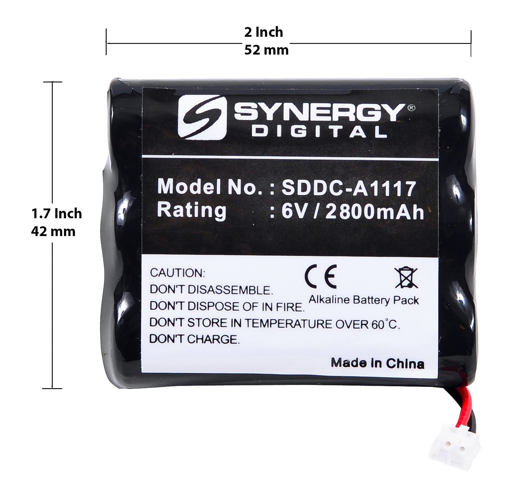 Synergy Digital Door Lock Batteries, Compatible with Saflok A28310 Door Lock, (Alkaline, 6V, 2800 mAh), Combo-Pack Includes: 5 x SDDC-A1117 Batteries