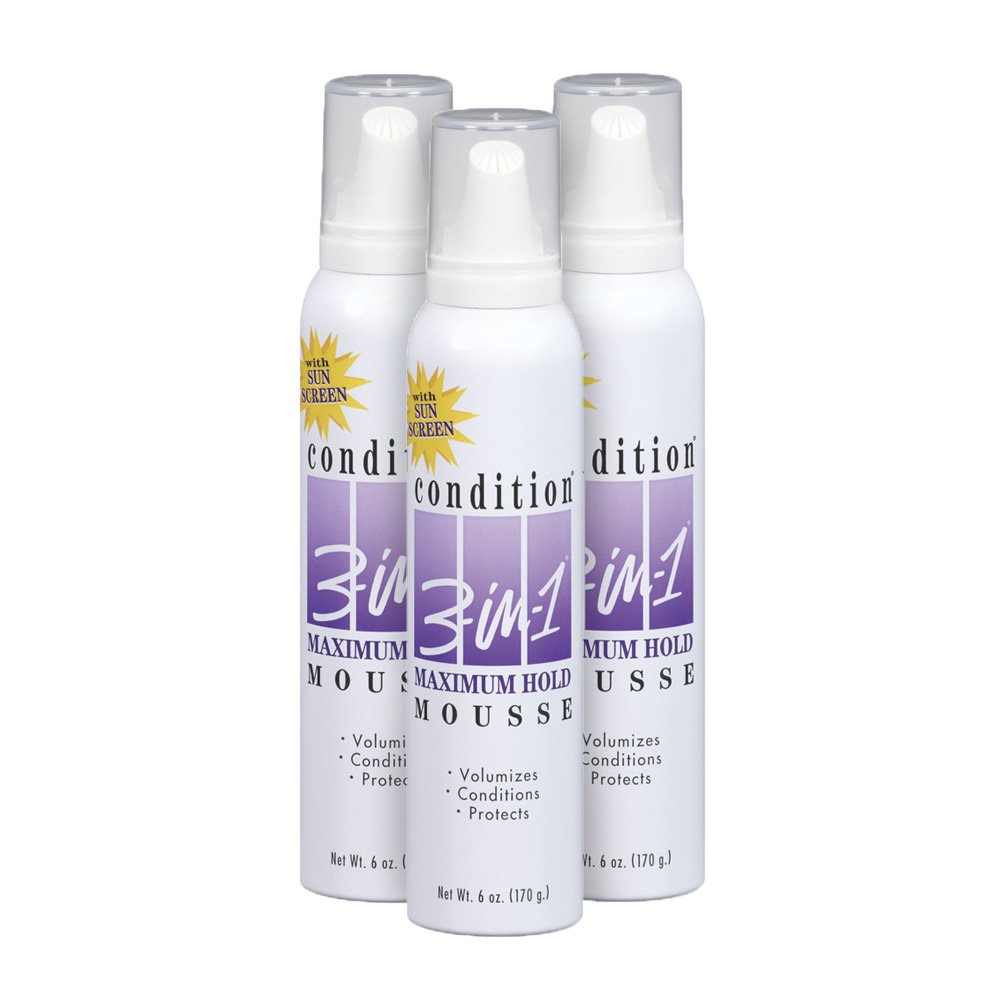 CONDITION 3 IN 1, Mousse, Maximum Hold, 6 oz, (3 Pack)