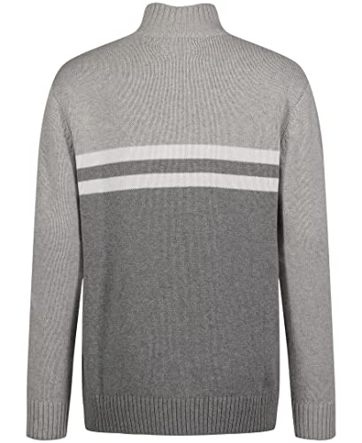 Calvin Klein Boys' Half Zip Pullover Sweater, Ribbed Neckline & Logo Detailing, Grey Heather, 8 Husky