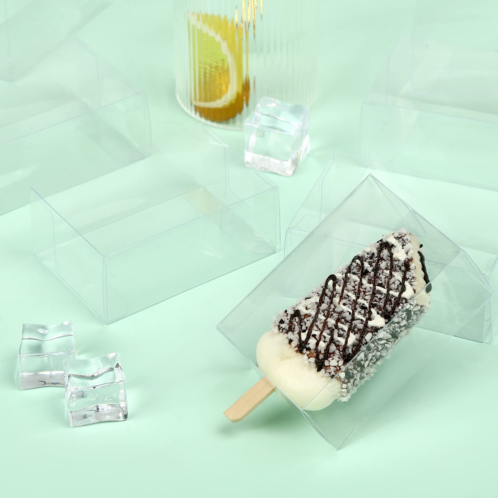 VGOODALL Small Popsicle Clear Box Set, 30PCS Cakesicle Clear Boxes Food Candy Treat Boxes for DIY Baking Wedding Baby Shower Kids Birthday Party