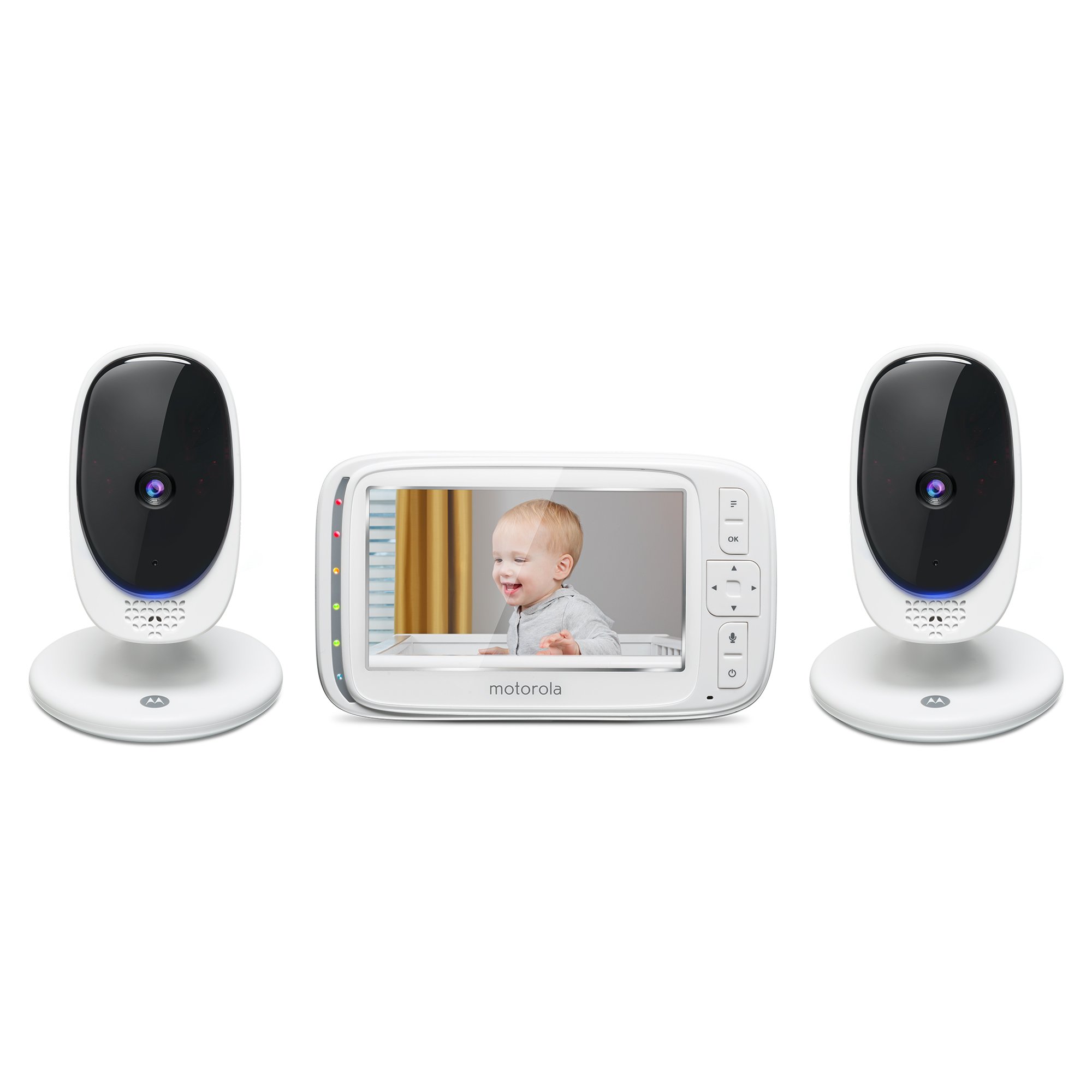 Motorola Comfort 50-2 Video Baby Monitor 5" LCD Color Display and 2 Cameras with Digital Zoom, Two-Way Audio, Infrared Night Vision and 5 Soothing Lullabies