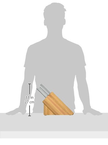 Rada Cutlery Oak Block 7 Pc Stainless Steel Kitchen Knife Set with Aluminum, Silver Handle