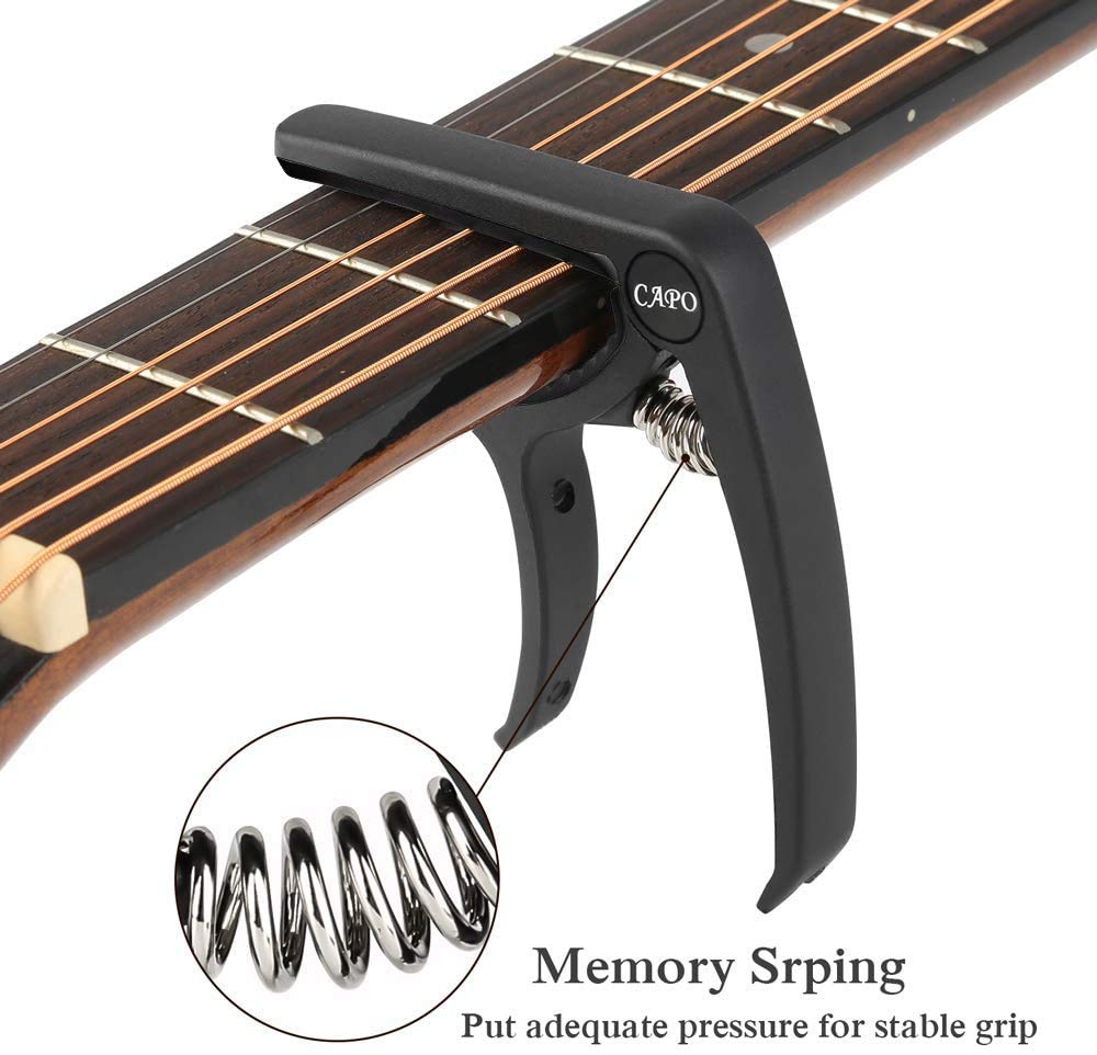 Capo for 6-String Acoustic and Electric Guitar, Lightweight Quick Release Capo for Guitars, Ukulele, Bass, Mandolin, Banjo