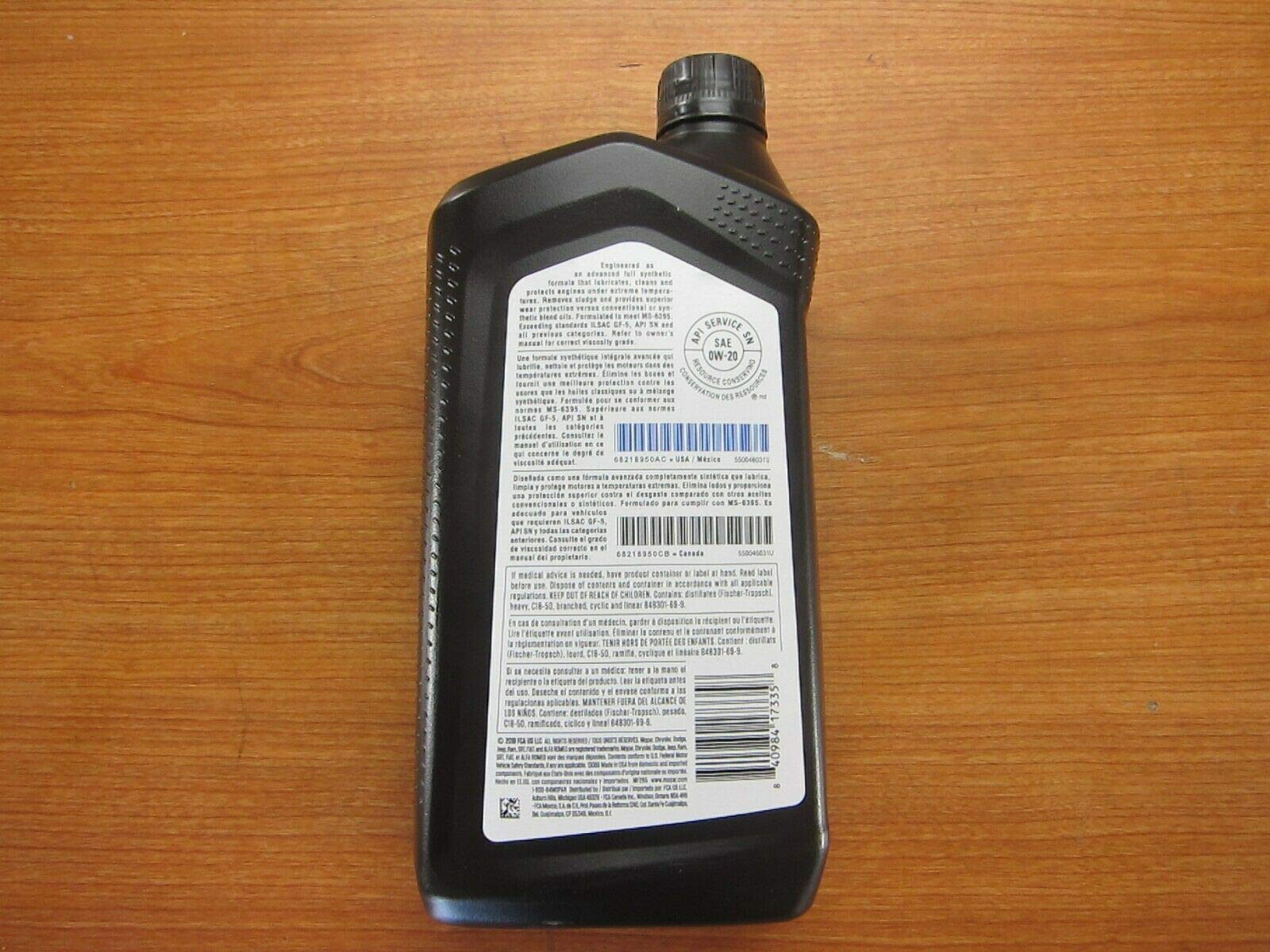 Dodge Durango 3.6L 6 Qts. 0W-20 Maxpro+ Synthetic Oil & Mopar Filter