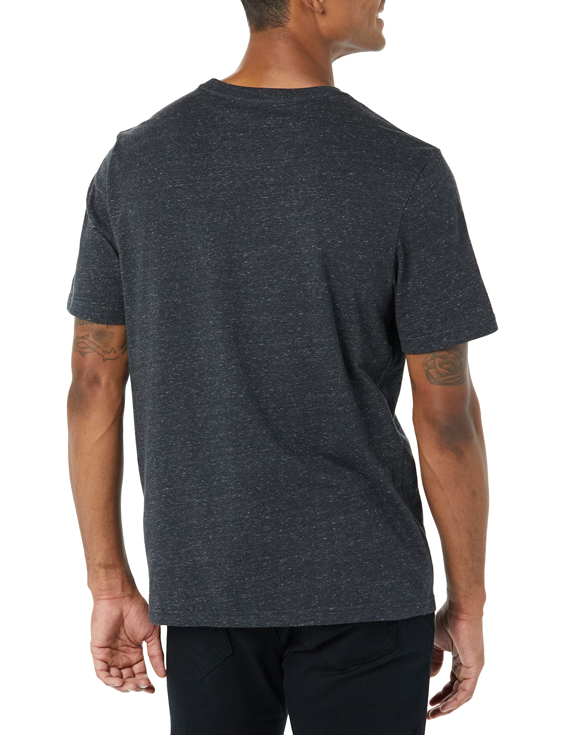 Amazon Essentials Men's Regular-Fit Short-Sleeve Crewneck T-Shirt, Pack of 2, Black/Charcoal Heather, X-Large