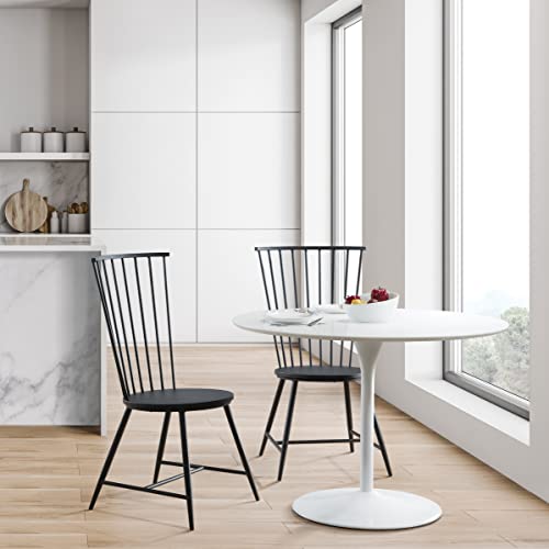 OSP Home Furnishings Bryce 26" Dining Chair, Alloy Steel, Black