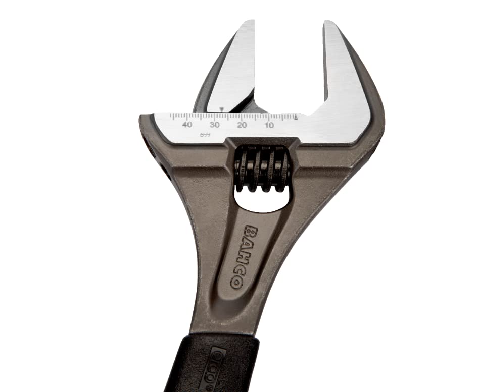 Bahco BAH9031RUS Ergo Big-Mouth Adjustable Wrench with Rubber Handle - 8 Inch - Black Phosphate Finish