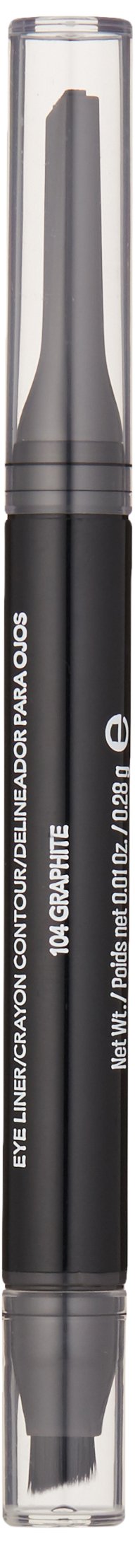 Revlon ColorStay 2-in-1 Angled Kajal Eyeliner, Waterproof Eye Makeup with Smudge Brush for Smokey Eyes, Graphite (104), 0.01 oz