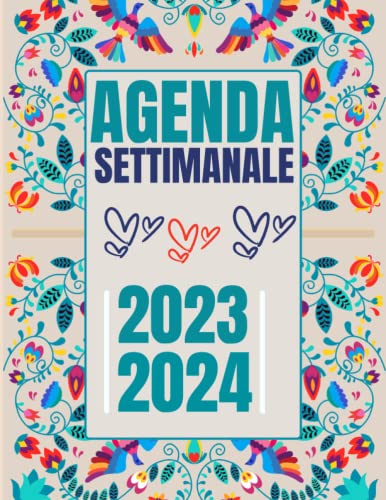 Agenda 2023-2024: Settimanale,18 mesi, luglio 2023-dicembre 2024, La settimana su una doppia pagina, calendario mensile e settimanale (Italian Edition)
