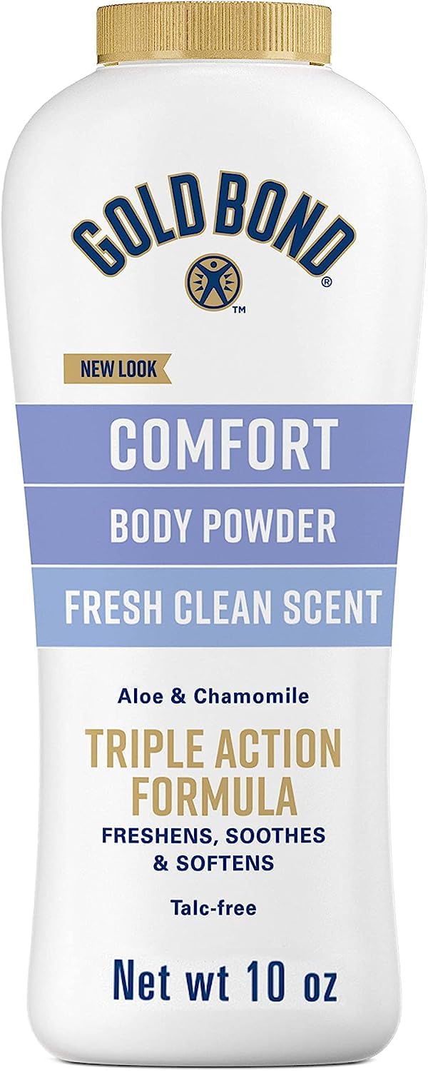 Gold Bond Ultimate Comfort Body Powder 10 oz. (Pack of 3), Talc-Free Formula with Aloe & Chamomile