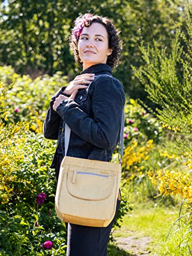 HAIKU Jaunt Eco-Friendly RFID Blocking Crossbody Bags for Women, Travel Purse with Zippered Pockets and Adjustable Strap, Honeycomb