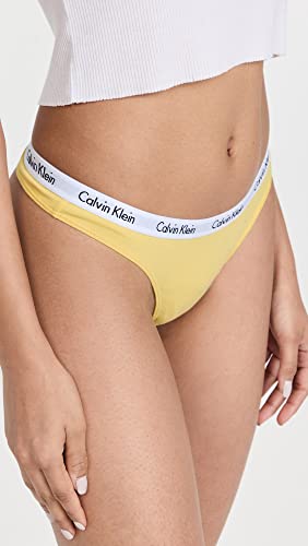 Calvin Klein Underwear Women's Carousel Thong Pack, Lime/White/Grey Heather-925, L
