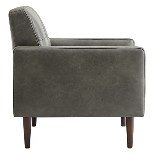 CHITA Mid-Century Sofas Furniture 32.3''W Faux Leather Single Sofa Couch Sets for Living Room Apartment, Grey