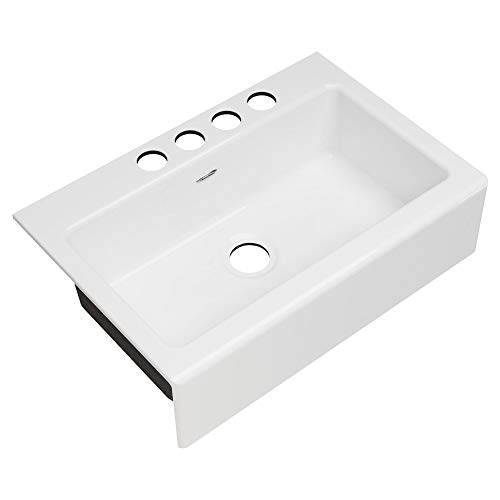 American Standard 77SB33220A.308 Delancey 33 x 22 Single Bowl Apron Front Cast Iron Kitchen Sink, 33 x 22 inch, Brilliant White