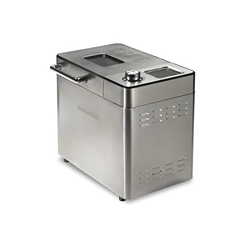 Hamilton Beach Premium Dough & Bread Maker Machine with Auto Fruit and Nut Dispenser, 2 lb. Loaf Capacity, Stainless Steel (29890)