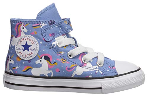 Converse Baby-Girl's Chuck Taylor All Star 1V Unicons Sneaker, Light Blue/Black/White, 3 M US Infant