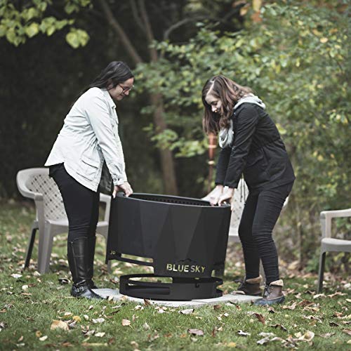 Blue Sky Outdoor Living 33” Steel Mammoth Patio Smokeless Fire Pit, Firewood and/or Wood Pellet Burning, Black (PFP3318)