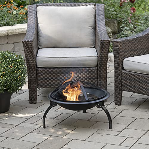 Blue Sky Outdoor Living WBPFP22 21.25” Round Folding Leg Portable Wood Fire Pit