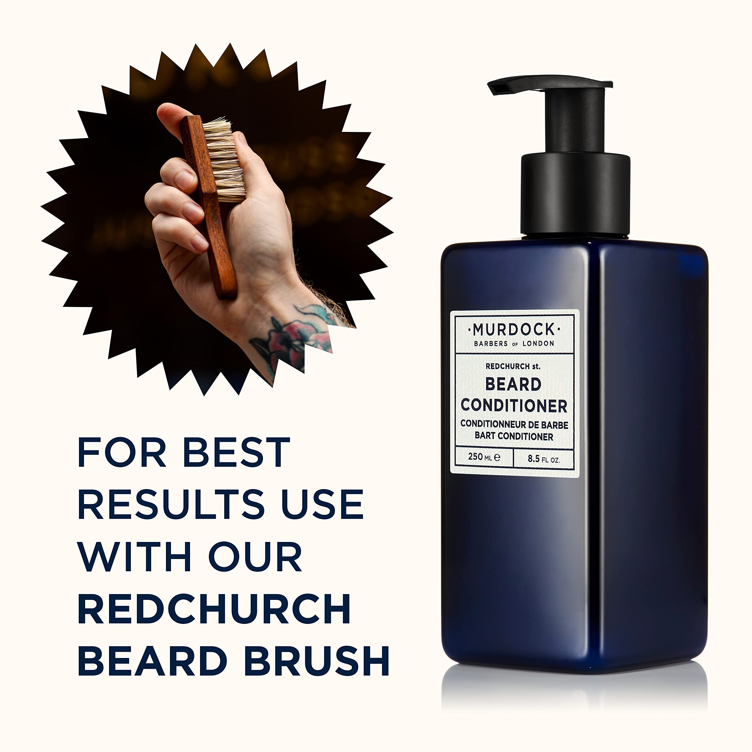 Murdock London Beard Conditioner | Wash-Out Formula for All Hair Types | Made in England | 8.5 oz