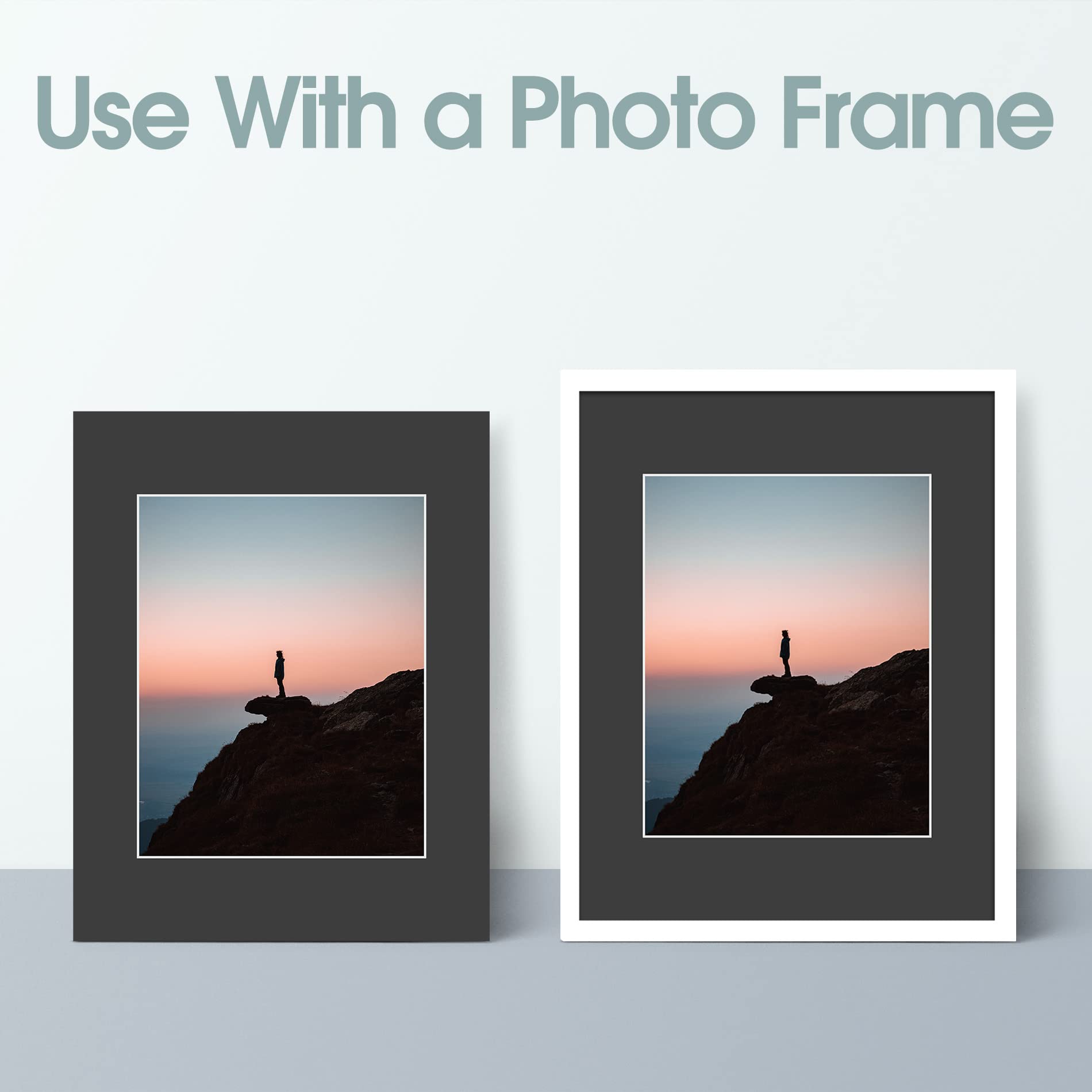 Golden State Art, Pack of 20 11x14 BLACK Picture Mats with White Core Bevel Cut for 8x10 Pictures