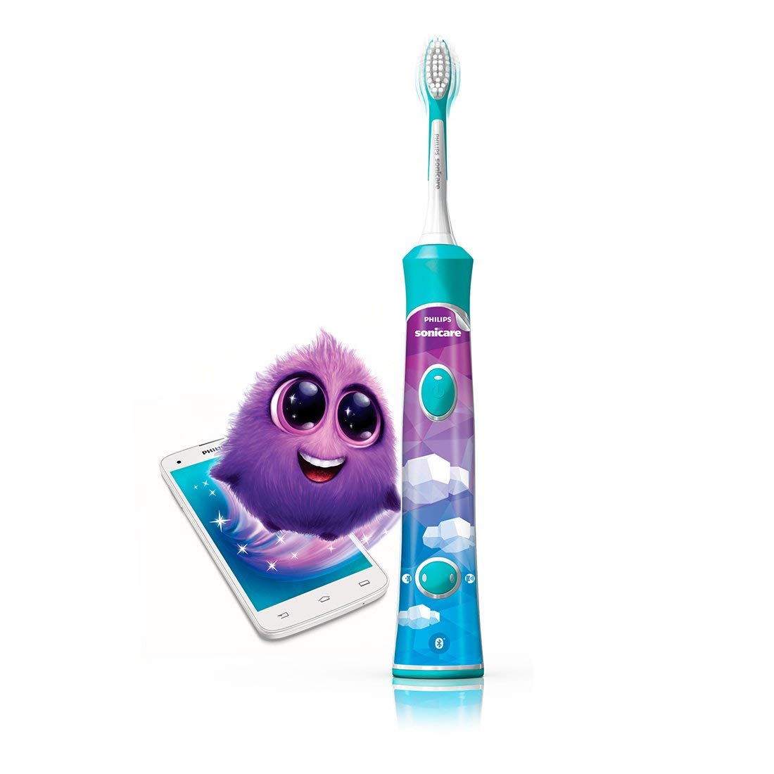Philips Corded Electric Sonicare Kids Rechargeable Toothbrush with Built-in Bluetooth 2-Pack
