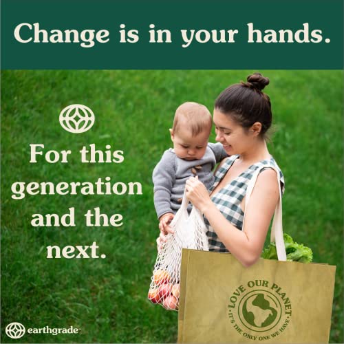 EARTHGRADE Reusable Grocery Shopping Bag β Sustainable & Eco Friendly Washable Paper Totes with Cotton Canvas Handles & Durable Seams