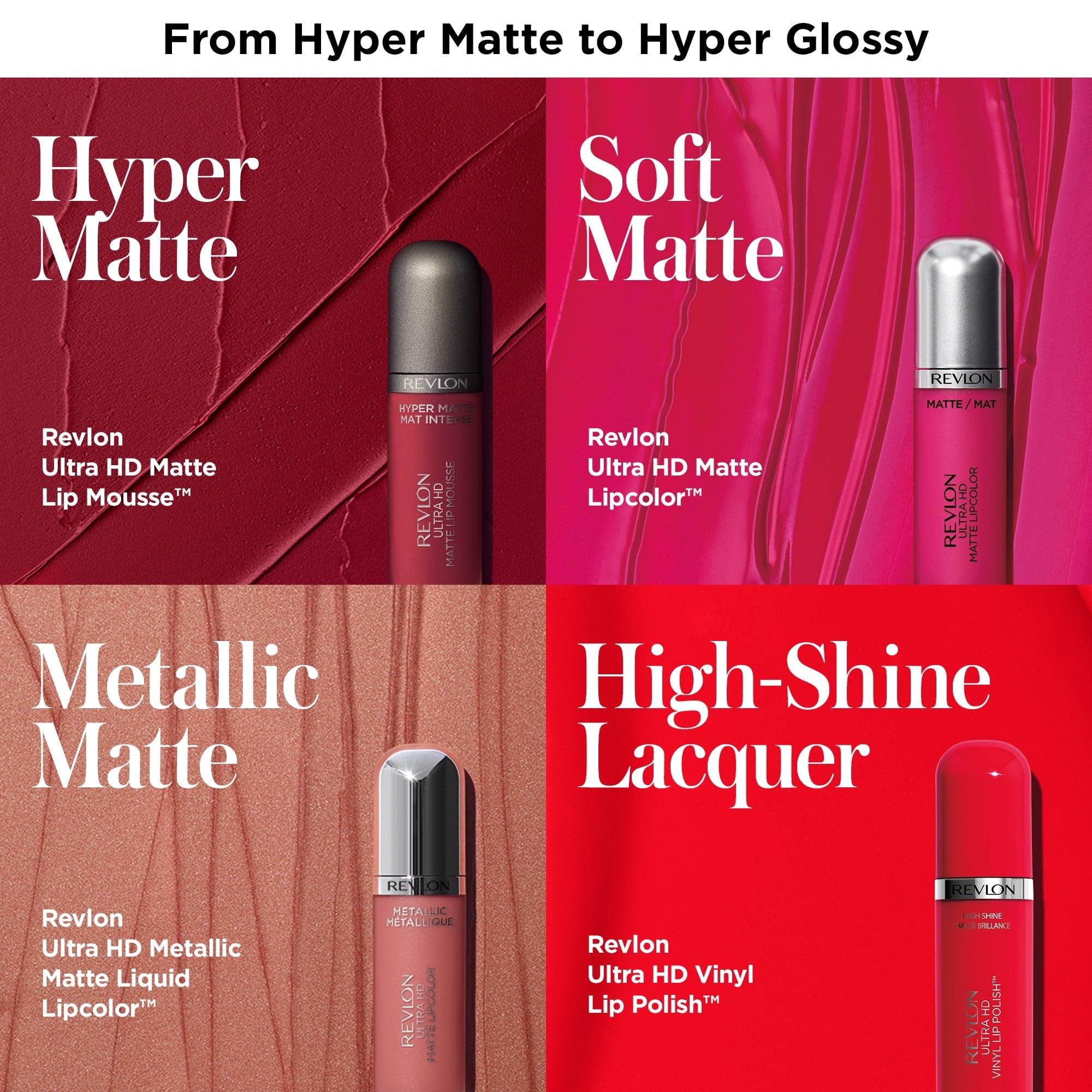 REVLON Ultra HD Matte Lipcolor, Velvety Lightweight Matte Liquid Lipstick in Pink, Addiction (610), 0.2 oz