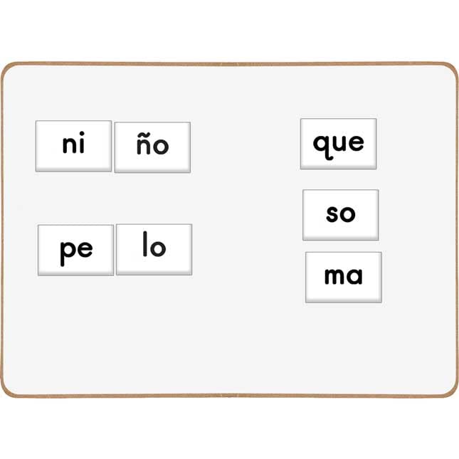 Really Good Stuff Magnetic Syllable Tile Kit - Spanish - 102 Tiles, 1 Storage Box