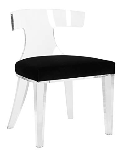 Safavieh Couture Home Rhys Black Velvet and Clear Acrylic Dining Chair