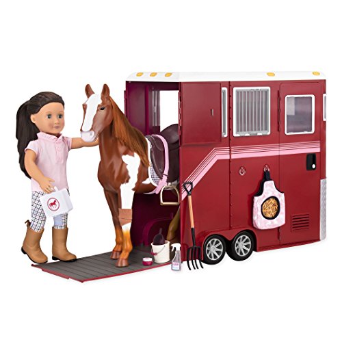 Our Generation by Battat- Mane Attraction Horse Trailer for 18" Dolls- Toy, Equestrian, Doll and Accessories for Ages 3 Years and Up