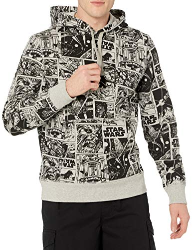 Amazon Essentials Disney | Marvel | Star Wars Men's Fleece Pullover Hoodie Sweatshirts (Available in Big & Tall), Star Wars Comic, X-Large