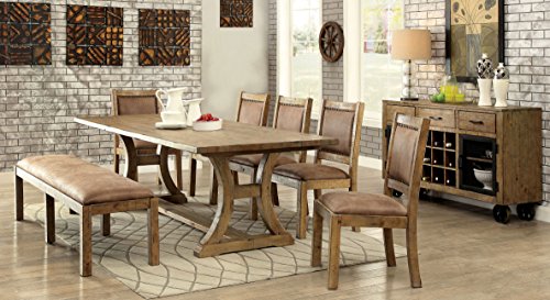 Furniture of America Burton Dining Chair, Rustic Pine