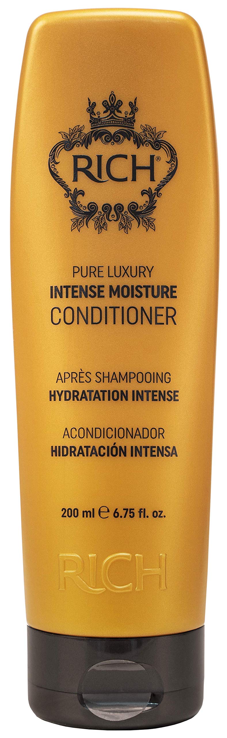 RICH Pure Luxury Intense Moisture Conditioner for Damaged & Dry Hair - Moisturizing & Smoothing, Anti-frizz, Prevents Split Ends - Marula Oil & Cherry Blossom Extract - 6.75 oz
