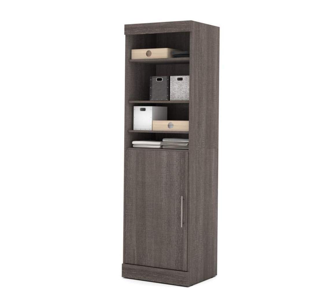 Bestar Nebula Shelving Unit with Door, 25W, Bark Grey