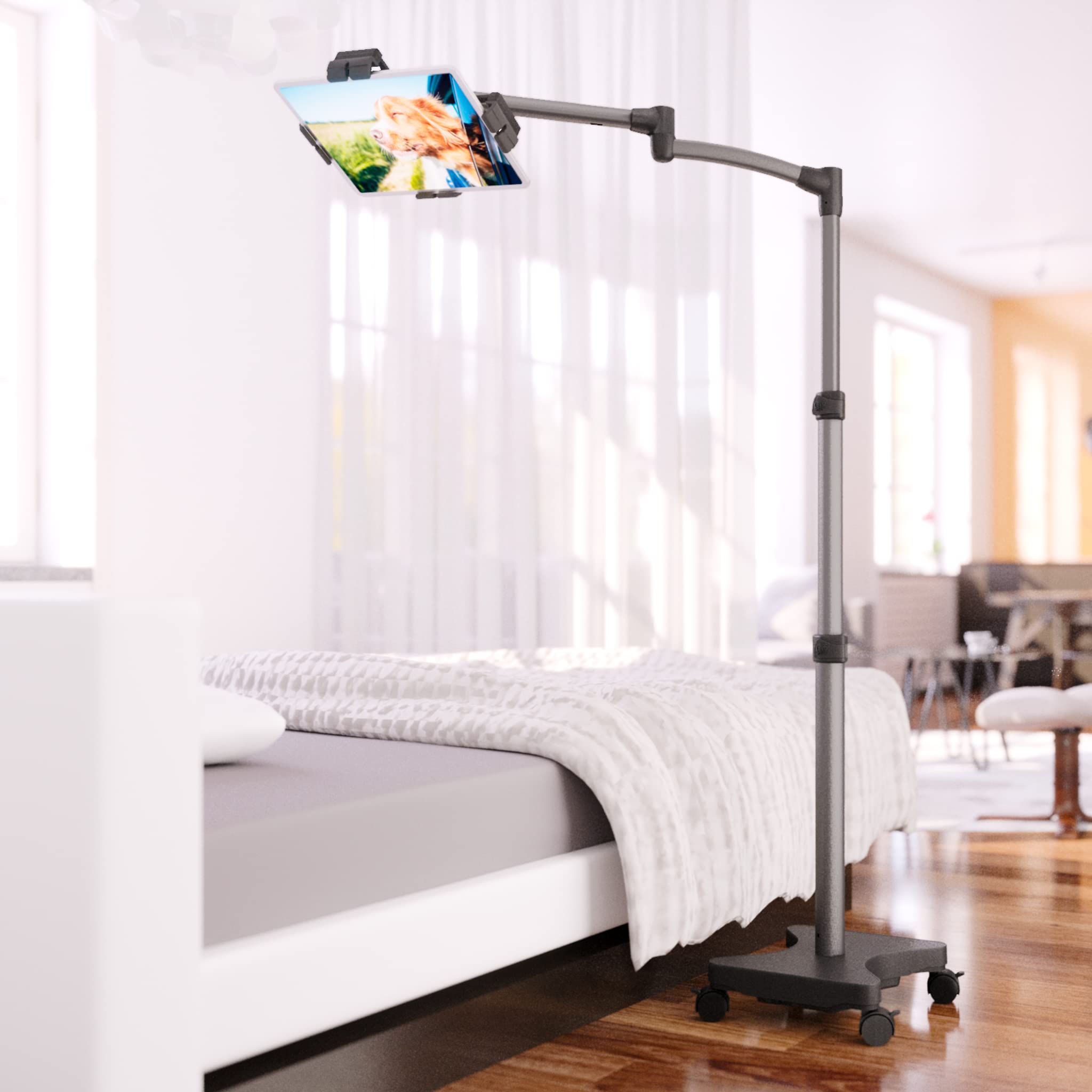 Levo Commercial G2 Deluxe iPad Rolling Floor Stand Cart Kiosk for Hospitals & Commercial with Locks for iPads, iPad Mini, iPad Pro, Galaxy, Nexus, Surface Pro, Fire, and Other Tablets and eReaders