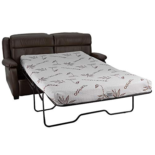 RecPro Charles Collection | 65" RV Hide A Bed Loveseat | Memory Foam Mattress | RV Sleeper Sofa | Pull Out Couch | RV Furniture | RV Loveseat | RV Living Room (Slideout) Furniture | Chestnut
