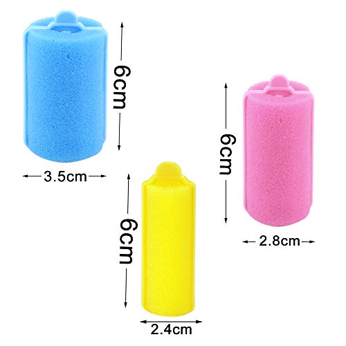 Agreatca 40 Pieces Sponge Curlers for Hair Styling, Foam Sponge Hair Rollers, Flexible Hair Styling Curlers(3 Sizes)