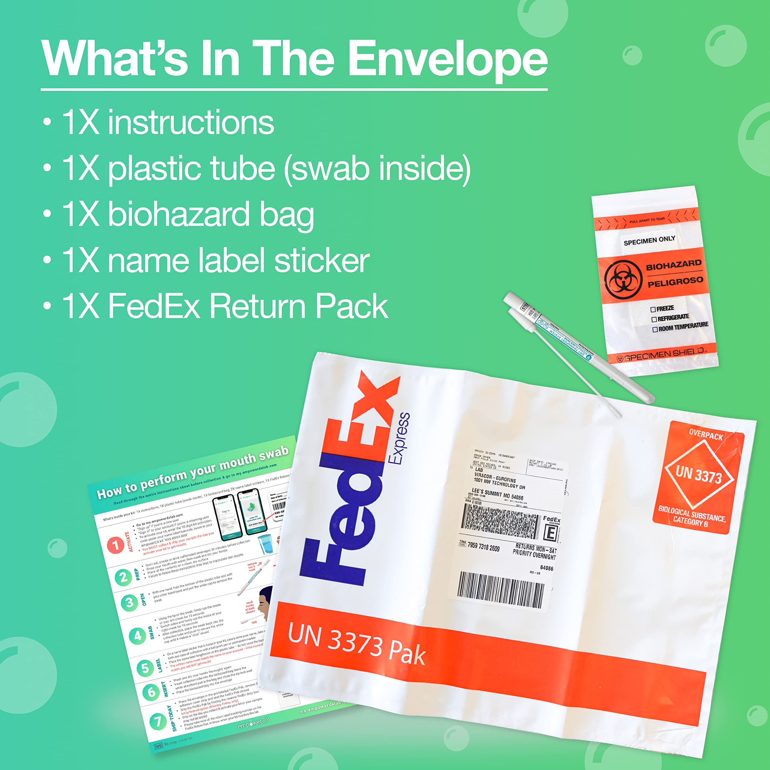 empowerDX APOE Gene Test, Easy at Home Mouth Swab Test for Alzheimer’s Disease and Dementia Risk, Ages 18+