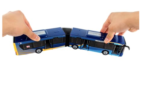 Daron MTA New York City Bus 16" Articulated Bus RT8571 Toy, Blue , Brown