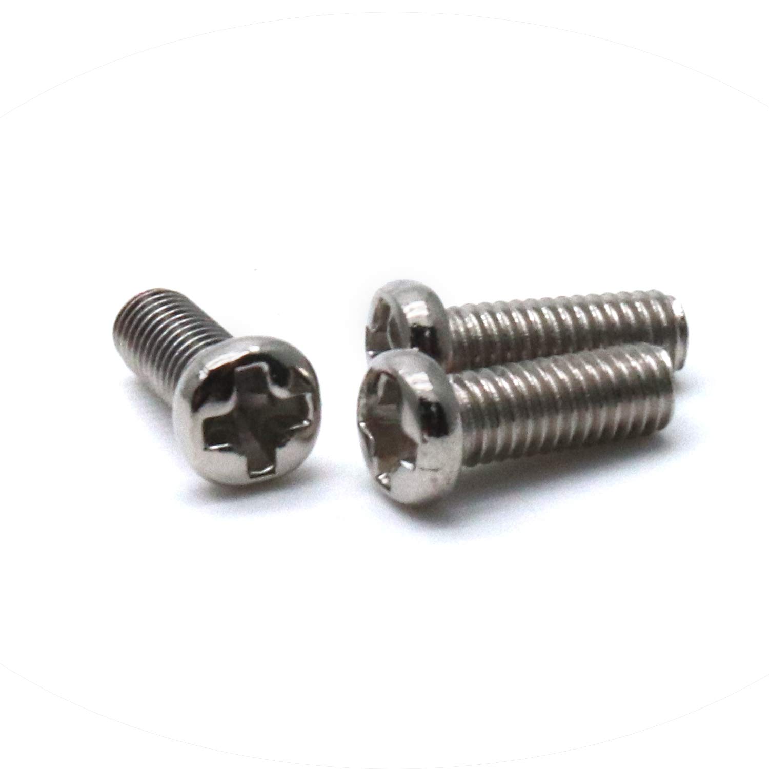Xiaoyztan 100 Pcs M3x8mm 201 Stainless Steel Phillips Pan Head Machine Screw Bolt Full Thread Plain Finish Fastener