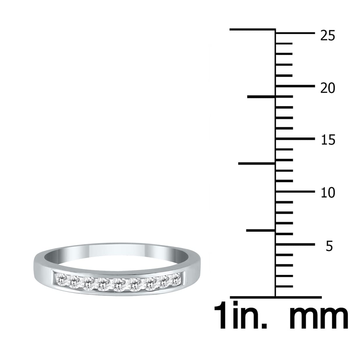 AGS Certified 1/2 Carat TW Channel Set Diamond Band in 10K White Gold