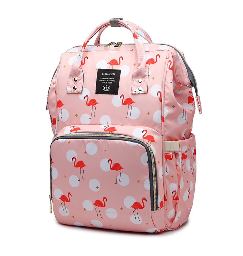 Starte Diaper Bag for Mom/Dad,Flamingo Bag for Women Waterproof Travel Backpack,Spacious Tote Shoulder Bag Organizer,Pink