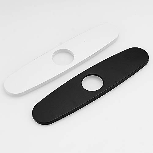 OWOFAN Hole Cover Deck Plate Escutcheon for Bathroom or Kitchen Sink Faucet Single Hole Mixer Tap, 10 Inch Stainless Steel Black WF-4102R