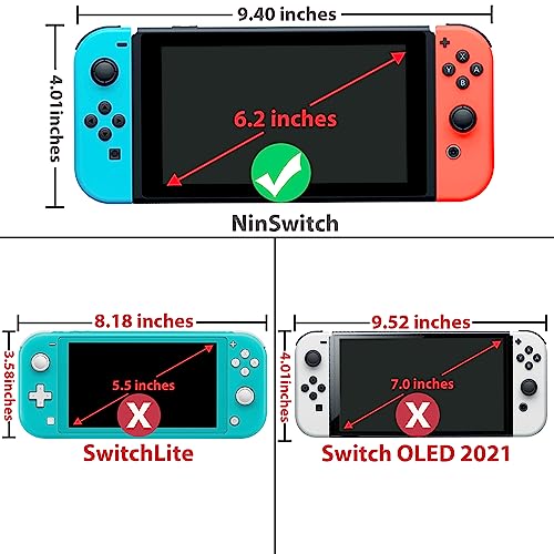 Nintendo Switch Screen Protector, TJS [Tempered Glass] [2-Piece] [Works While Docking] - 0.3mm Thickness/Bubble Free/Ultra Clear/9H Hardness/Anti-Scratch/Shatterproof/Anti-Fingerprint (Clear)