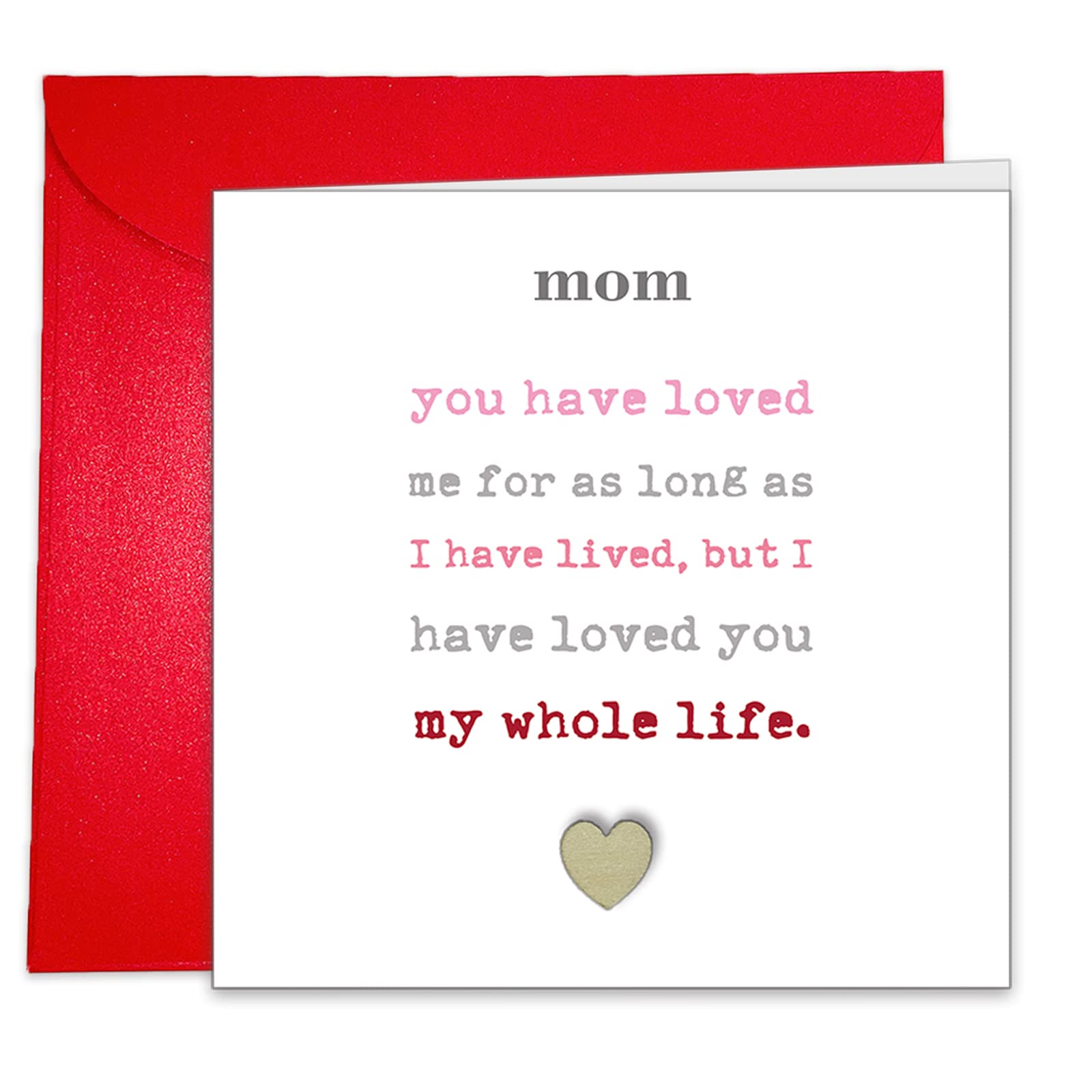 Miatoi Special Mother's Day Card, Birthday Card for Mother from Daughter Son, Sentimental Card for Mom, Thank You Mom, Love You My Whole Life