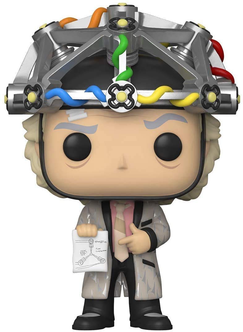 Funko Pop! Movies: Back to The Future - Doc with Helmet Bundle with 1 PopShield Pop Box Protector